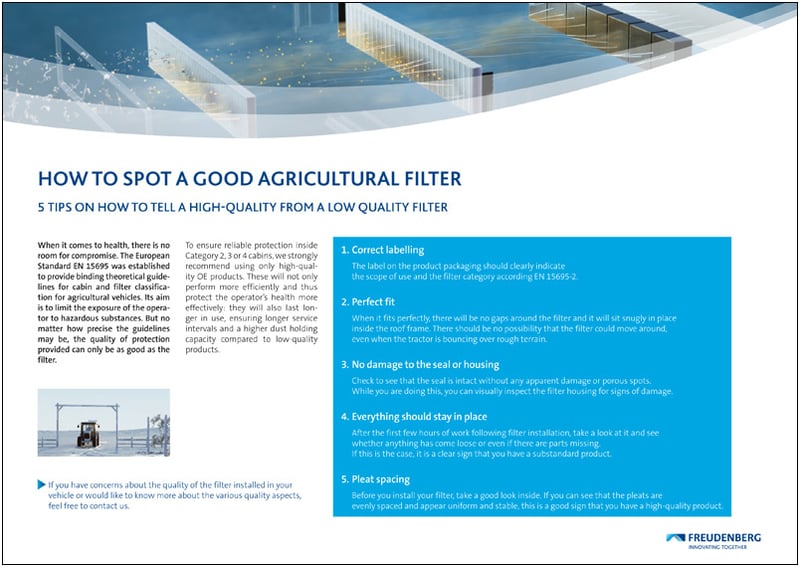 How to spot a good agricultural filter